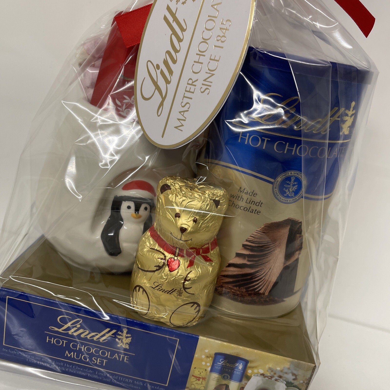 Lindt Hot Chocolate Mug Gift Set Bear Milk Drink Christmas Marshmallows ...