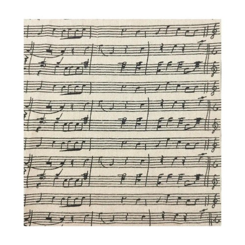 Fabric Cotton Linen Black Music Note Print DIY Craft Sewing | eBay