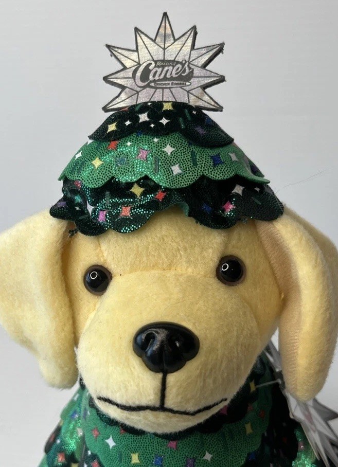 Raising Canes Rockefeller Tree Plush Puppy Dog Stuffed Animal Christmas ...