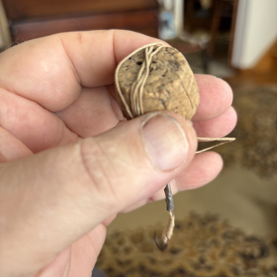 Rev War 18th Century Small Forged Iron With Line Fish Hook Tied Must ...