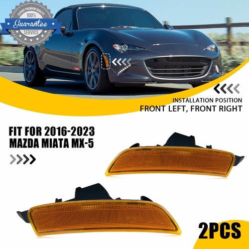 Front Bumper Side Marker Light Housing Amber Lens For 2016-2023 Mazda ...
