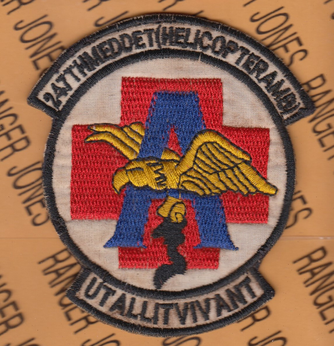 US Army 247th Medical Det Air Ambulance MEDEVAC DUSTOFF ~3.75" patch c ...