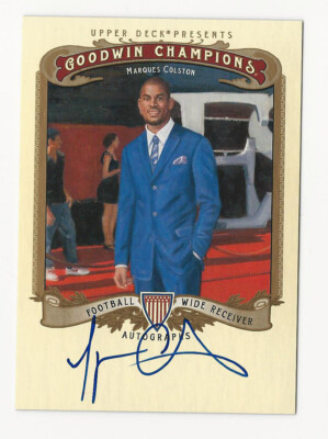 Marques Colston 2012 Upper Deck Goodwin Champions Autograph Card Auto ...