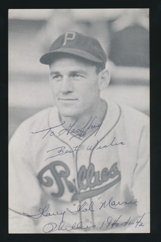 HARRY MARNIE (1940-1942 Philadelphia Phillies) -Autographed Picture (d ...