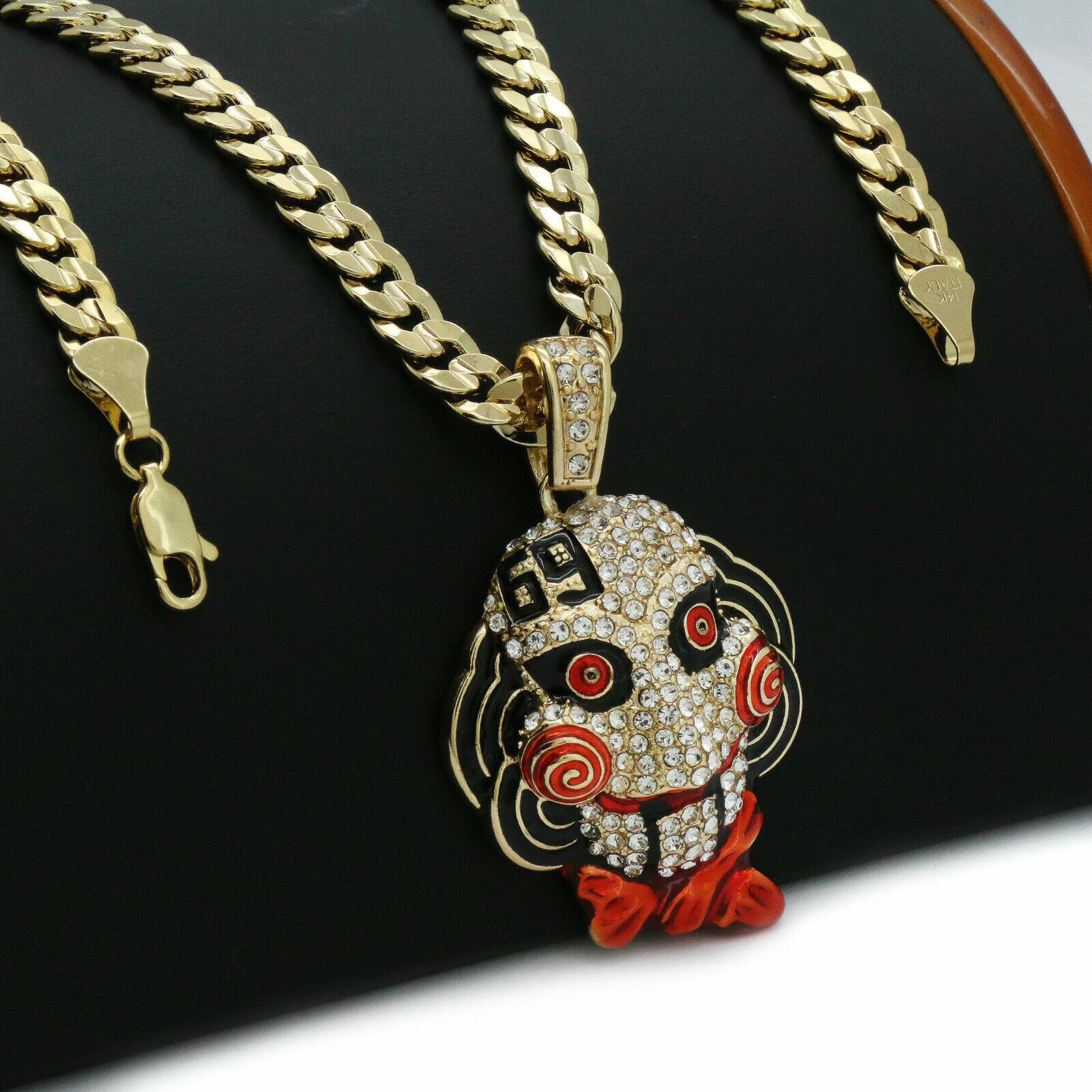 Hip Hop Gold PT Tekashi69 Jigsaw pendant & 4mm 20" Cuban Choker Chain ...