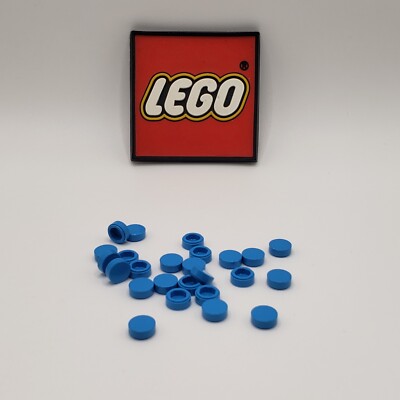 LEGO 1 x 1 Round Tile Dots DARK AZURE BLUE (x25) 98138 NEW BULK PARTS ...