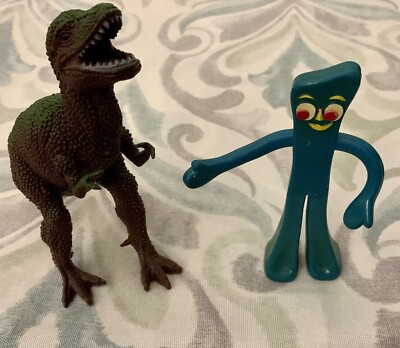 Gumby & Dinosaur - Bendable Gumby Toy with unrelated Dinosaur Toy - A ...