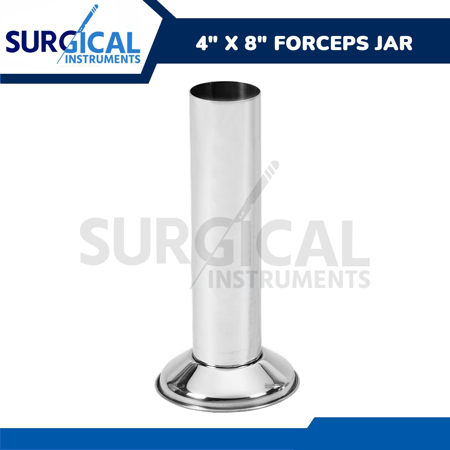 4" x 8" Forceps Jar Surgical Instruments Holloware Stainless Steel ...