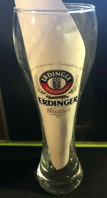 ERDINGER Weissbier .5 liter Sohm Tall Wheat Hybrid Beer Glass ERDING ...