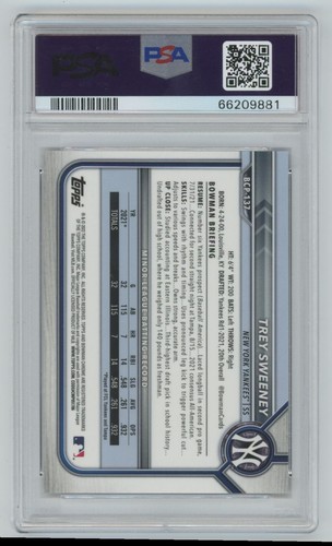 Trey Sweeney 2022 Bowman Chrome Fuchsia Lava Refractor /199 PSA 10 #BCP ...