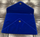 Design Lab Lord & Taylor Envelope Purse Clutch Blue Velvet 11 X 8 | eBay