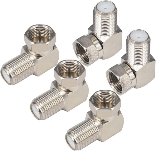 90 Degree Coaxial Connector 5PCS F Type Right Angle Female to Male RG6 ...