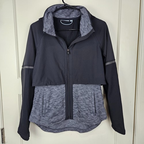 Athleta Quick Step Jacket Black and Gray Size S Reflective Stowaway ...