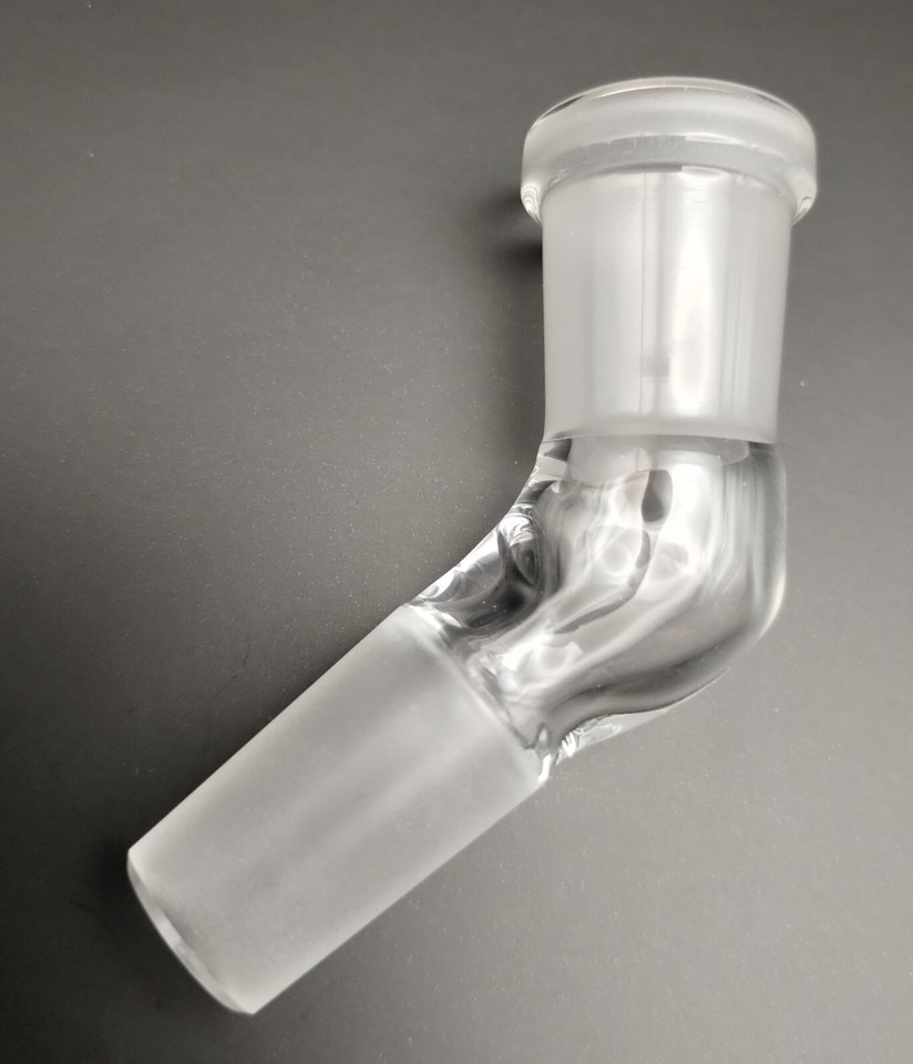 14mm 45 Degree Angle Glass Ground Joint Attachment Adapter GonG Elbow ...