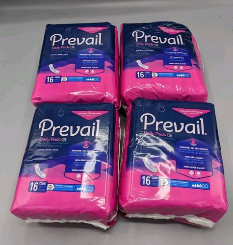 4 pack 16 Count Prevail Daily Bladder Pads Protective Moderate ...