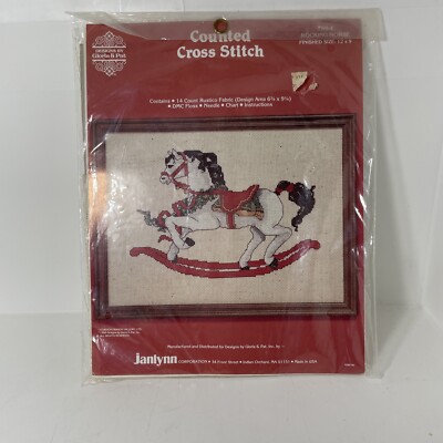 Janlynn "Rocking Horse" Cross Stitch Kit Size 12" x 9" (Design Area 6 ...