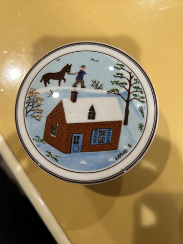 Vintage Villeroy & Boch Naif Trinket Ring Box Luxembourg. House & Man ...
