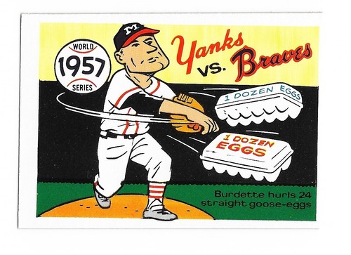 1970 Fleer Laughlin 1957 World Series Lew Burdette Milwaukee Braves vs ...