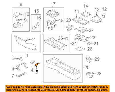 MITSUBISHI OEM 08-17 Lancer Front Center Console-Side Cover Screw ...