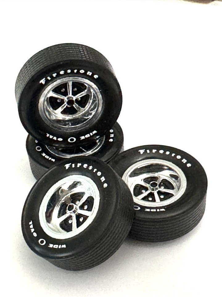 Rally Wheels & Firestone Wide Oval Tires 1/18 Ertl Auto World HTF ! | eBay