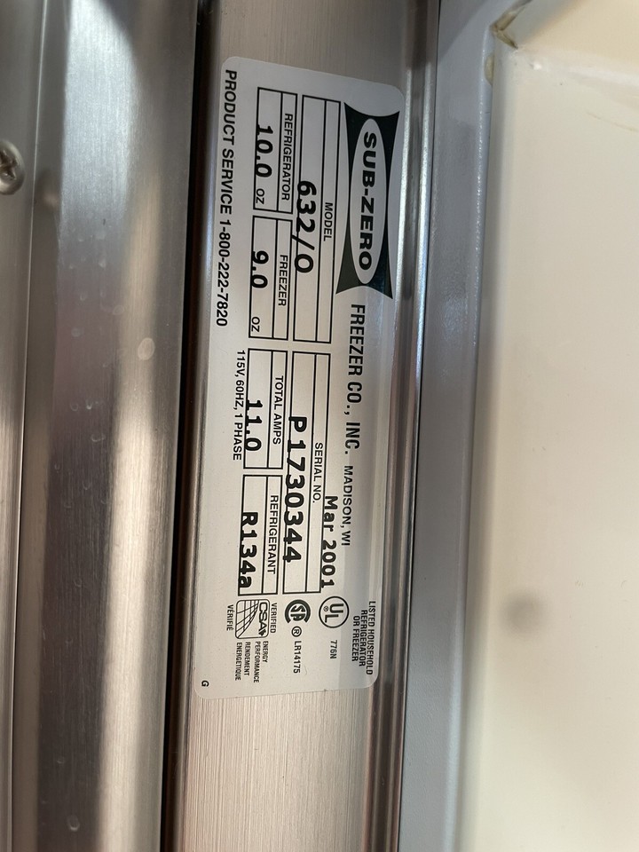 48" SUB-ZERO 632/0 BUILT IN REFRIGERATOR AND FREEZER | eBay