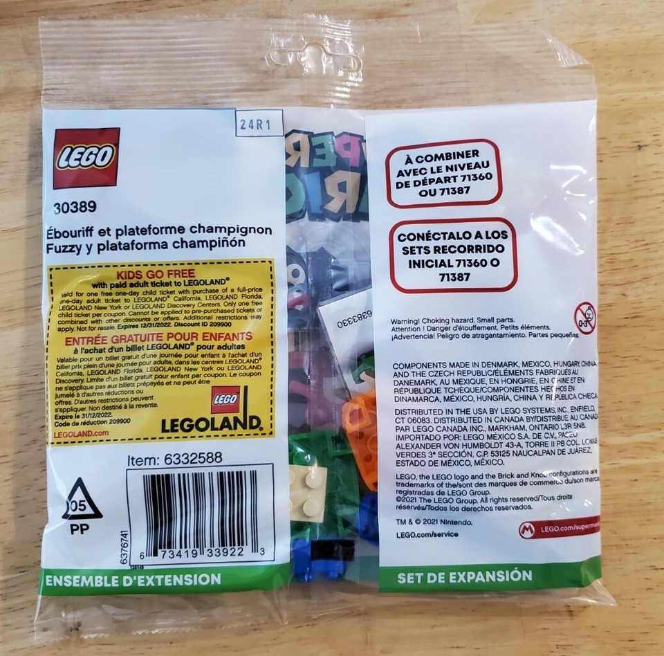 Lego Super Mario Polybag 30389 Fuzzy & Mushroom Platform New | eBay UK