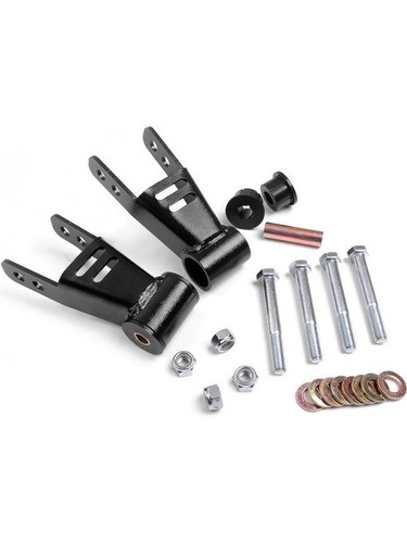 Rough Country Spring Shackle 1-1/2 in Lift Rubber Bushings Steel Black ...