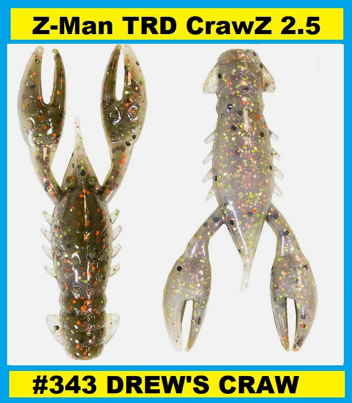 Z-Man TRD CrawZ 2.5 in Soft Plastic Craw Zman Ned Rig Bass Fishing Bait ...