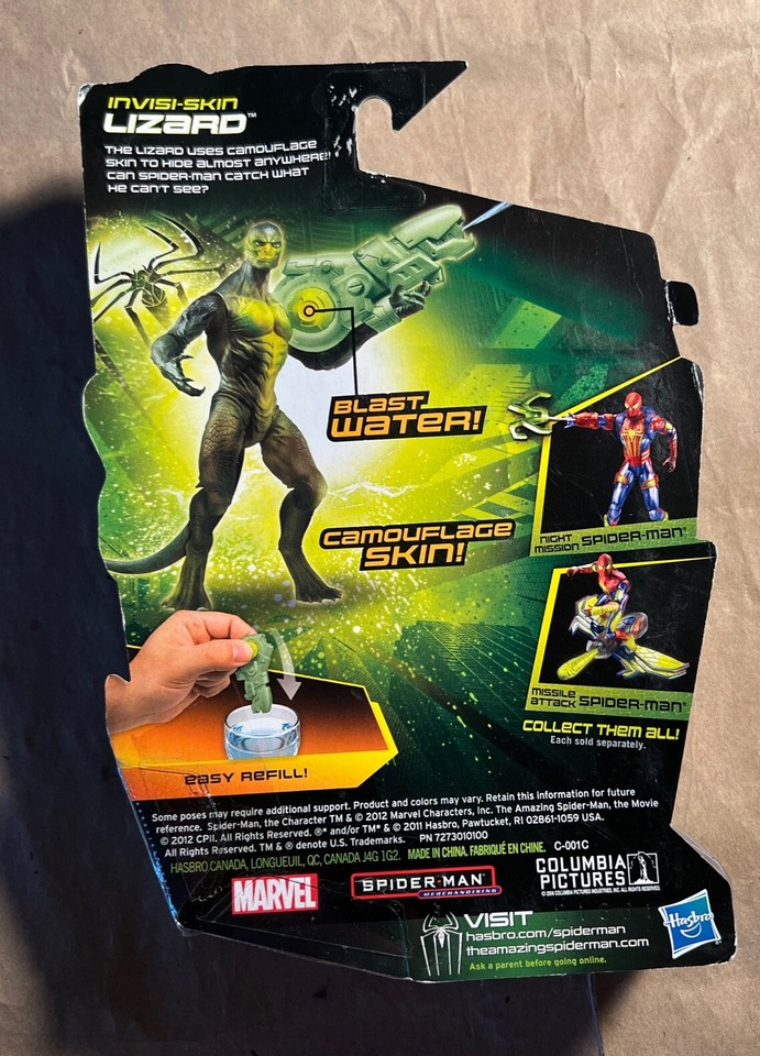 Amazing Spider-Man INVISI-SKIN LIZARD Night Force 2012 GLOW FIGURE TRU ...