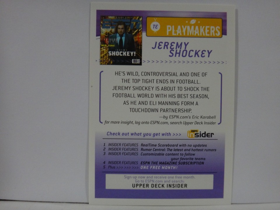 2005 Upper Deck ESPN Insider Playmakers Subscription Offer Jeremy ...