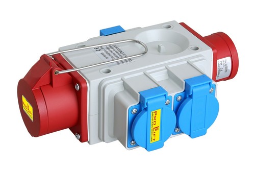 Stromverteiler Baustrom Starkstrom Verteiler 3xSchuko Steckdosen ...