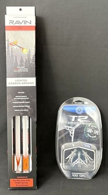 Ravin Lighted Arrows Carbon 20" 400grain 3 Pack Bolts G5 T2 Broadhead ...