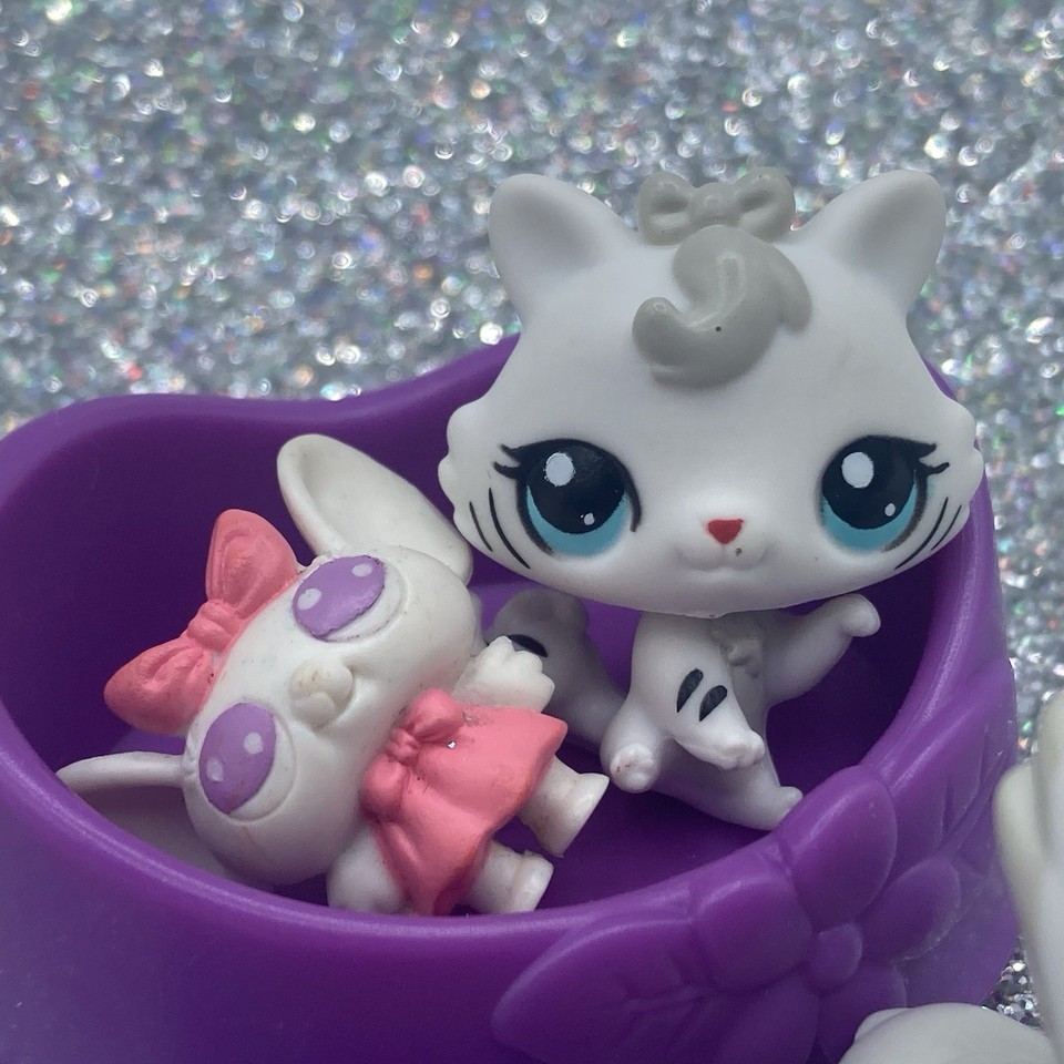 Hasbro LPS Littlest Pet Shop Lot Mommy Baby White Tiger Cat Set #3585 ...