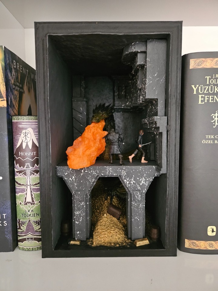 Lotr Book Nook, Erebor, Smaug and Thorin, Hobbit Book Nook | eBay