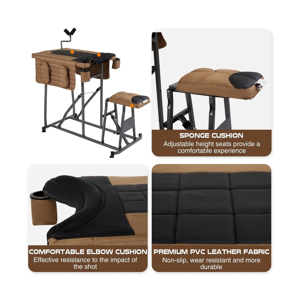 TIMBER RIDGE Magnum Precision Portable Shooting Bench Seat with Table ...