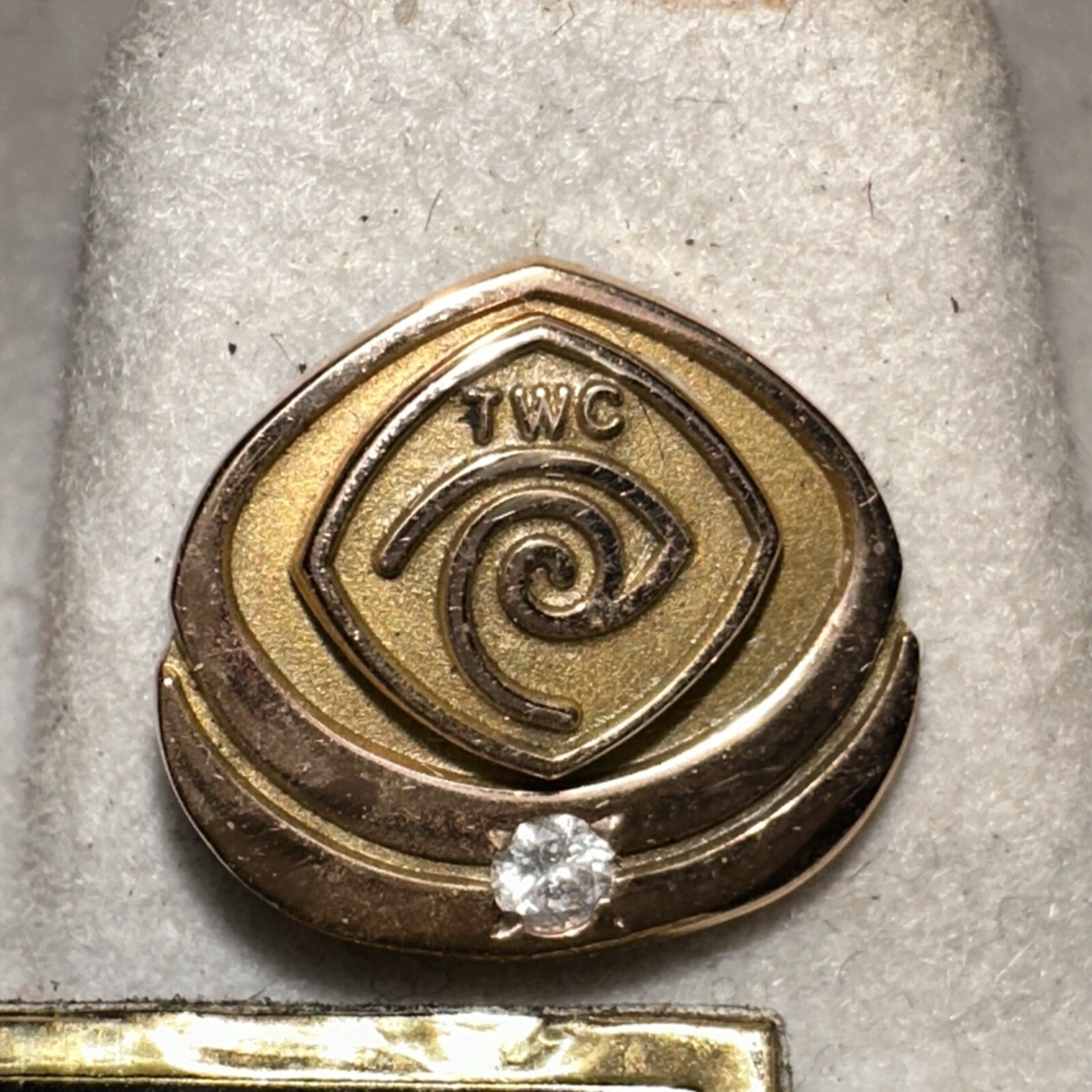 TWC Service Award Pin Stamped 10K EMB CTO Gold with One Diamond | eBay