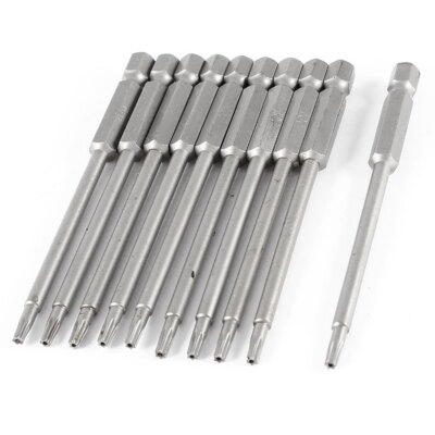 10 Pieces 100mm Length T10 Tip Gray Metal Security Torx Screwdriver ...