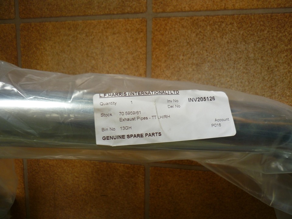 TRIUMPH BONNEVILLE T120TT 1963-68 EXHAUST PIPES 70-5959 70-5961 UK MADE ...