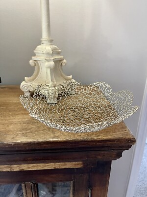 Beautiful Gold Wire Lace Clover Decorative Bowl, 10” X 2”, NWOT | eBay