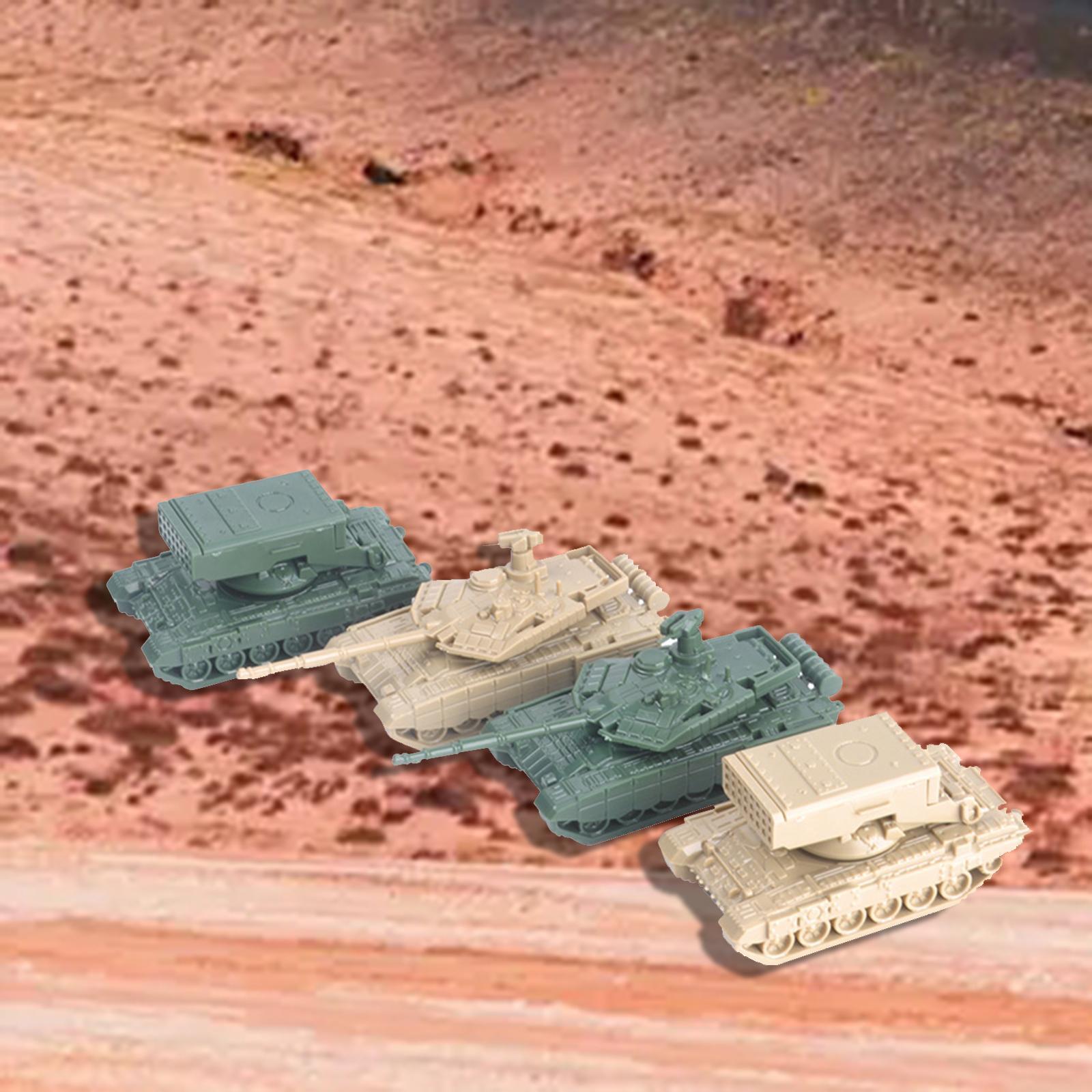 4 Pieces 1:144 Scale DIY Tank Model Miniature Tank Model Building Kits ...