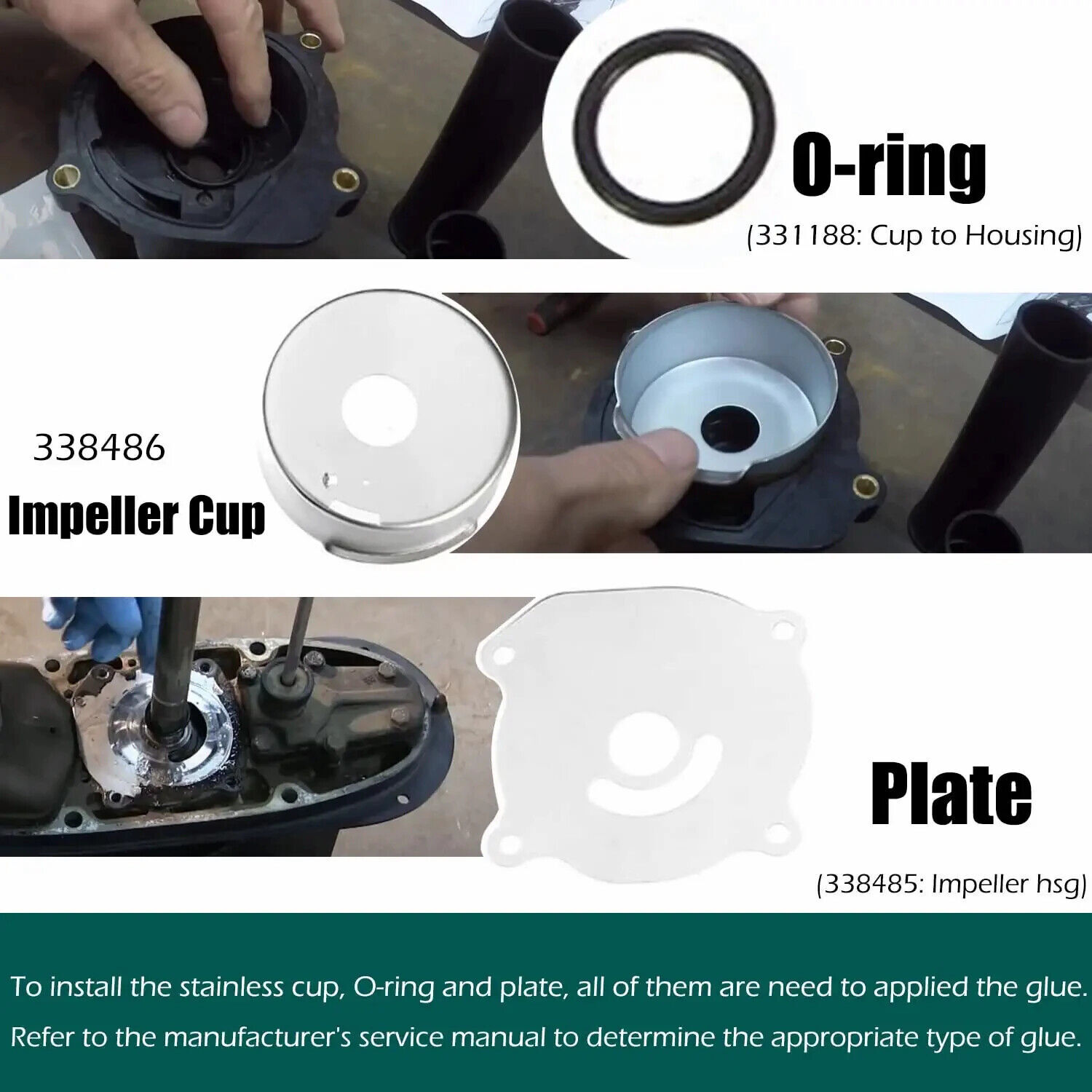 Johnson Evinrude 90 115 150 200 225 250 Water Pump Kit 5001595 18-3315 ...