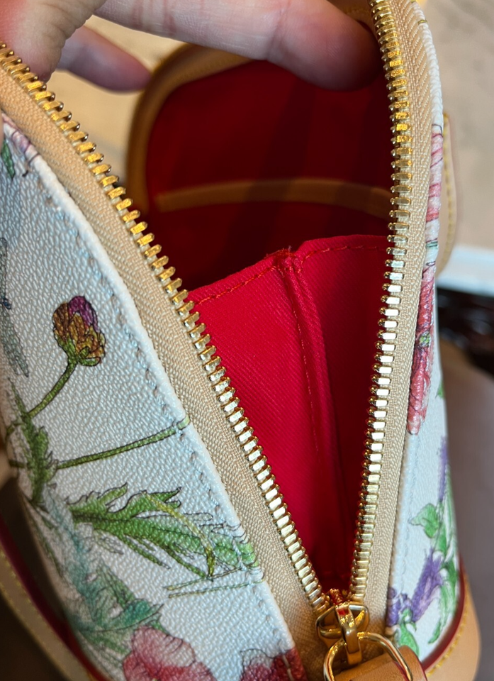Dooney & Bourke Botanical Bitsy Canvas and Leather Purse Bag Crossbody ...