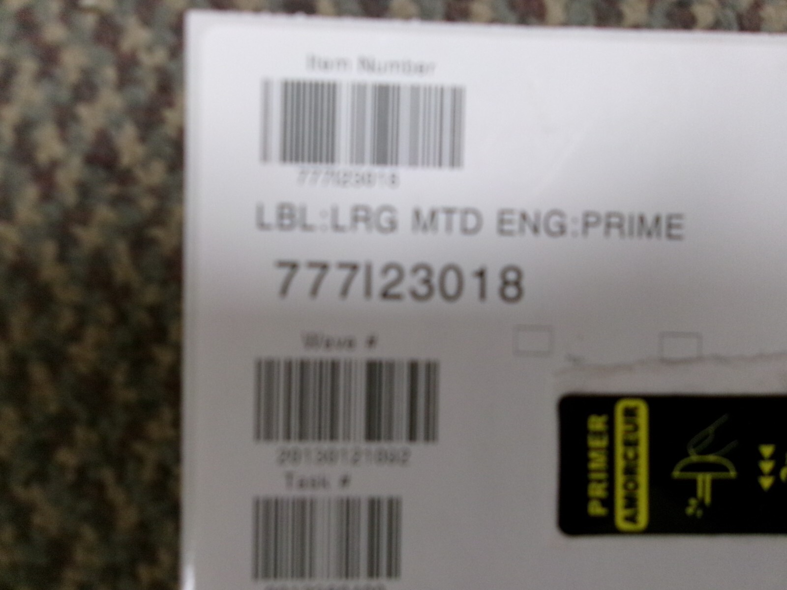 CUB CADET MTD TROY-BILT 777I23018 PRIMER LABEL | eBay