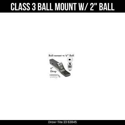 Draw Tite Class 3 Ball Mount Combo, 2 Inch Drop, 2 Inch Ball, Fits 2 ...