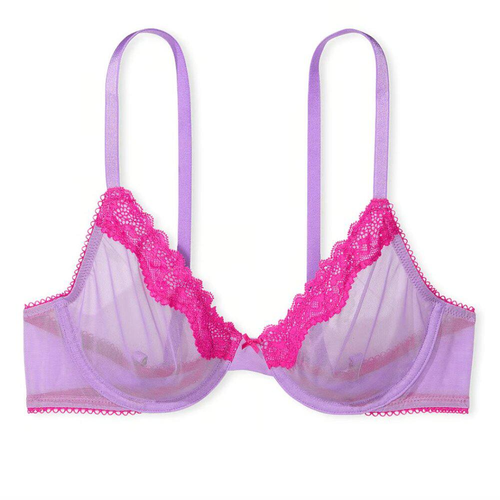 Victoria's Secret Tease Unlined Demi Bra 34B Side-Tie V-String Panty OS ...