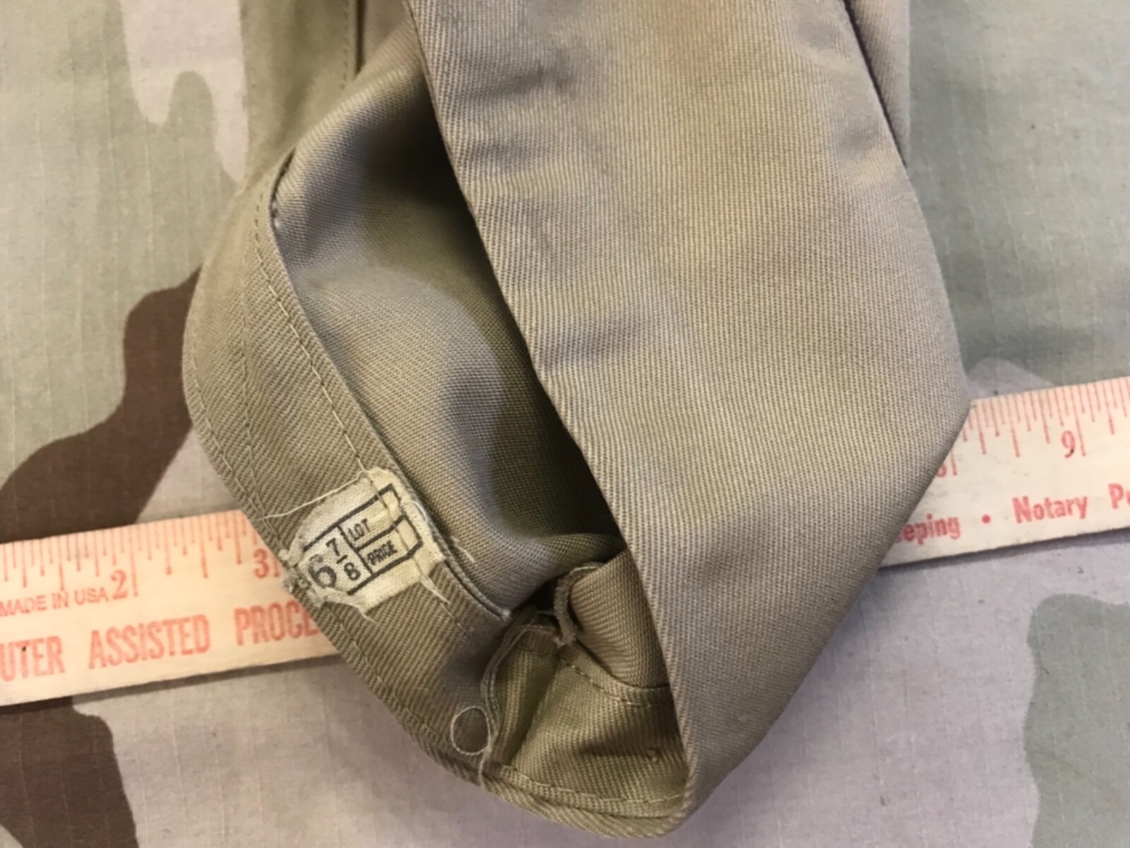US ARMY VINTAGE KHAKI GARRISON CAP TWILL ENVELOPE HAT OFFICER UNIFORM ...