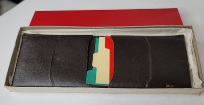 Hickok Dark Brown Leather Mens Wallet Vintage NOS Genuine Cowhide | eBay