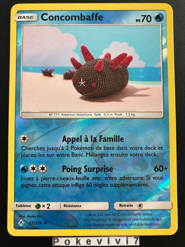Carte Pokemon CONCOMBAFFE 53/214 REVERSE Soleil et Lune 10 SL10 FR NEUF ...
