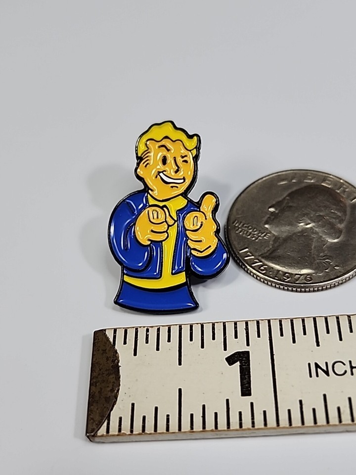 Vault Boy Lapel Pin Fallout Mascot Thumbs Up Winking | eBay