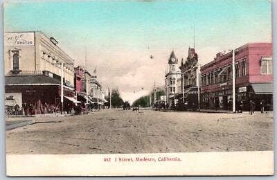 Postcard CA Modesto California I Street CA16 | eBay